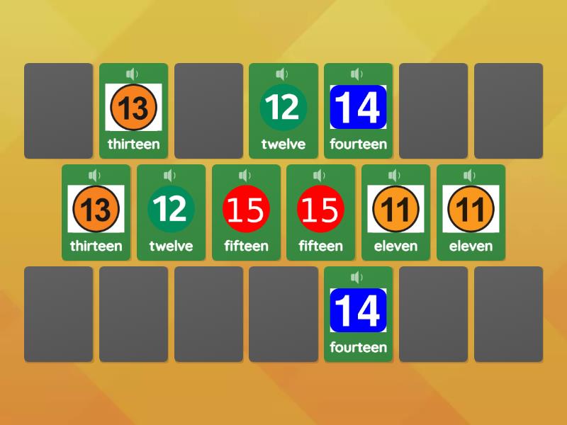 Matching numbers 11-20 - Matching pairs