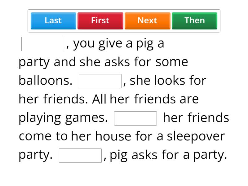 If You Give a Pig a Party - Complete the sentence