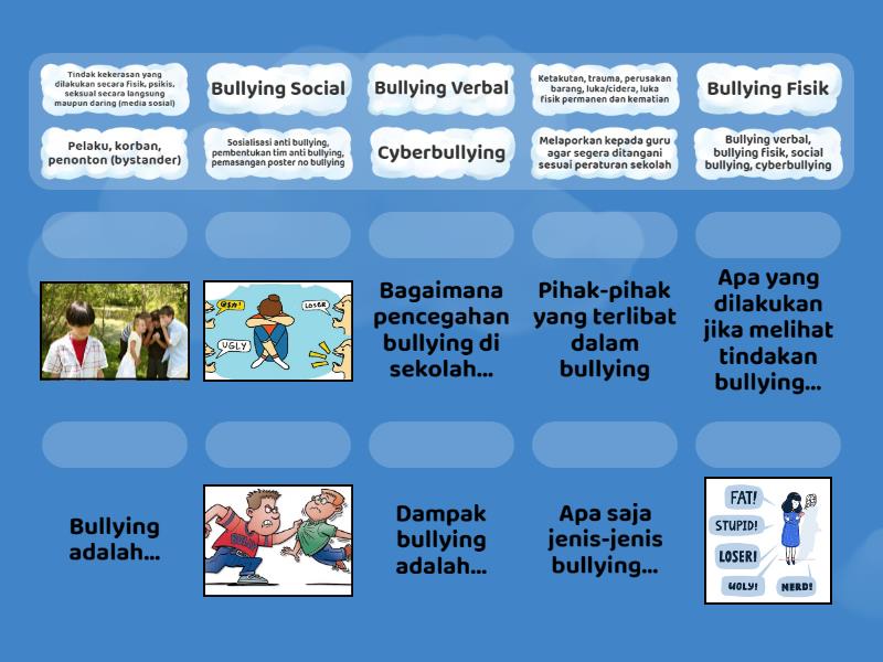 Jenis Bullying dan Contohnya kls 7b - Match up
