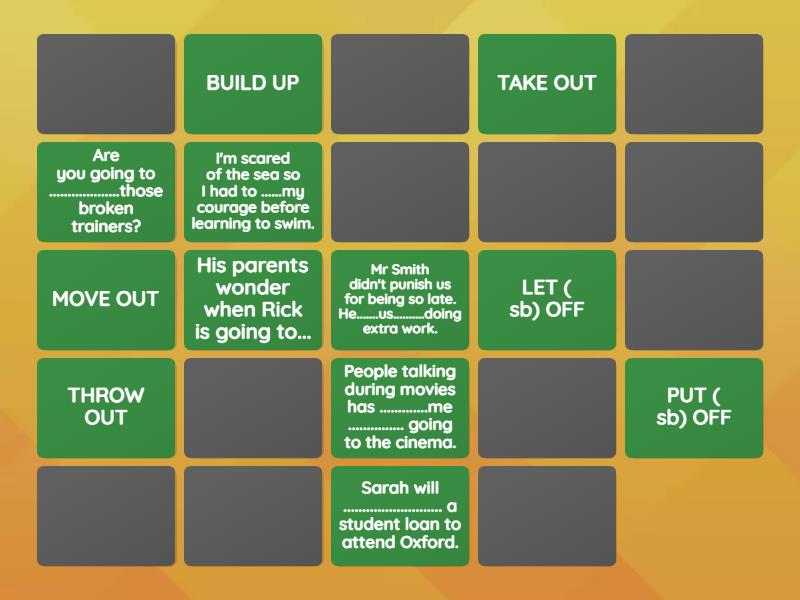 PHRASAL VERBS - Matching pairs
