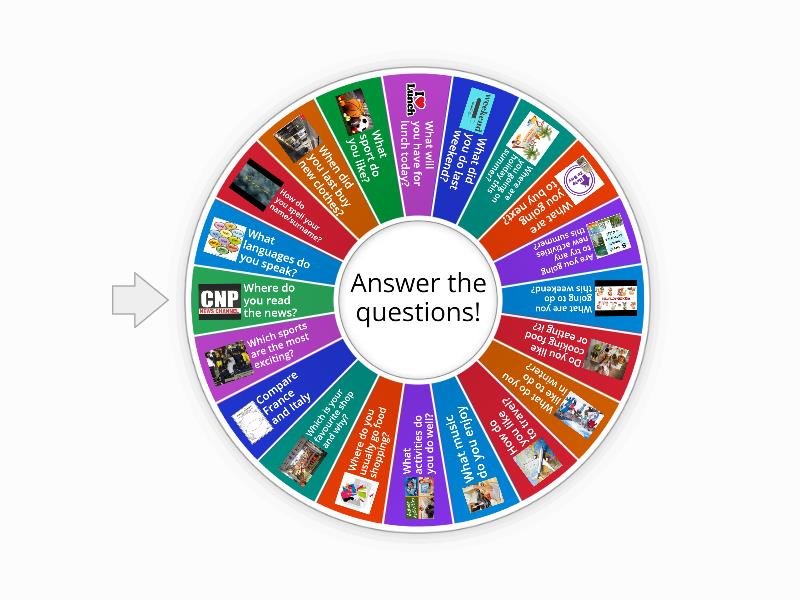 First lesson question wheel - Spin the wheel