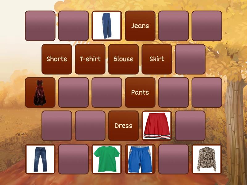 Clothing Memory Game - Matching pairs