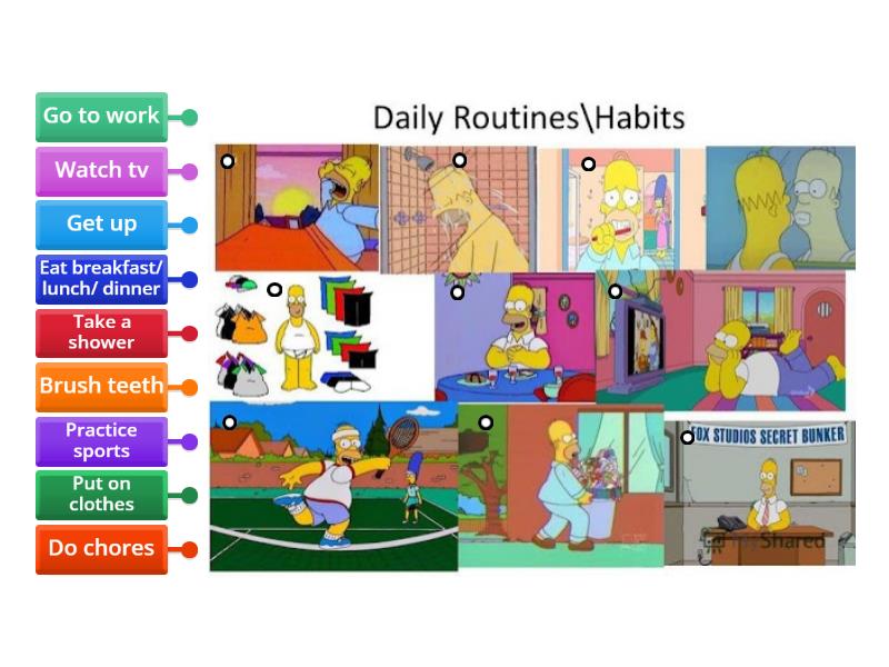 T7. Daily routine - Labelled diagram