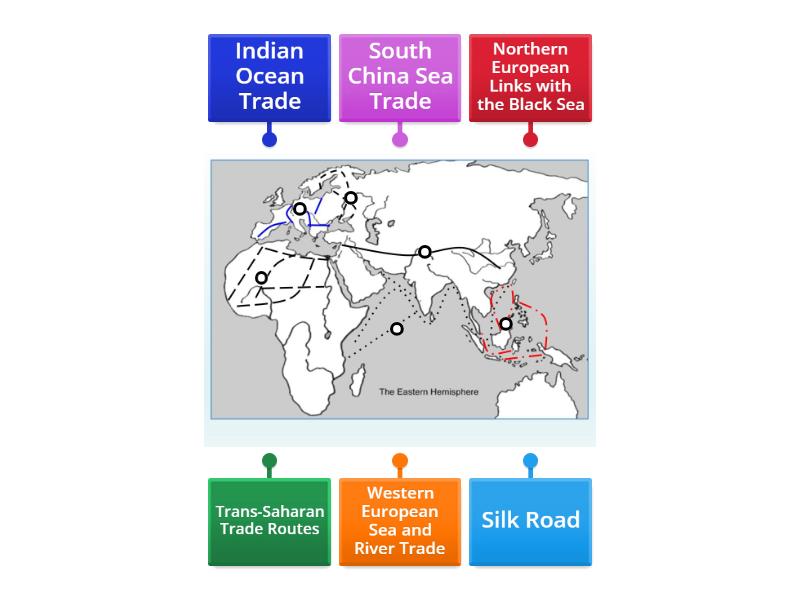 Trade Routes Map Labelling - Labelled diagram