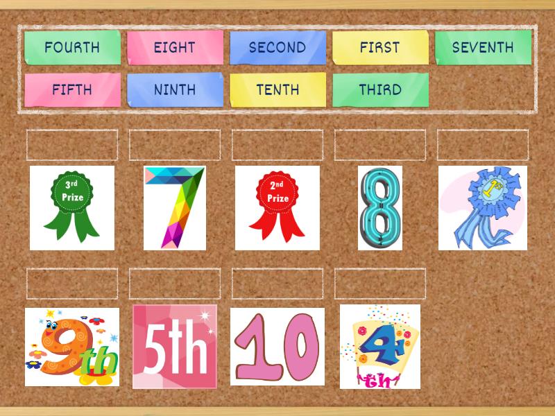 ORDINAL NUMBERS - Une las parejas