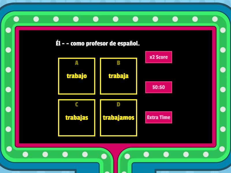 Verbos en Presente de Indicativo - Gameshow quiz