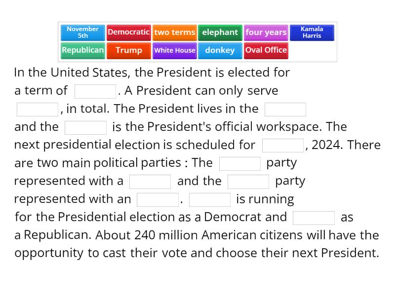 US Presidential Election - 2024 - Complete the sentence