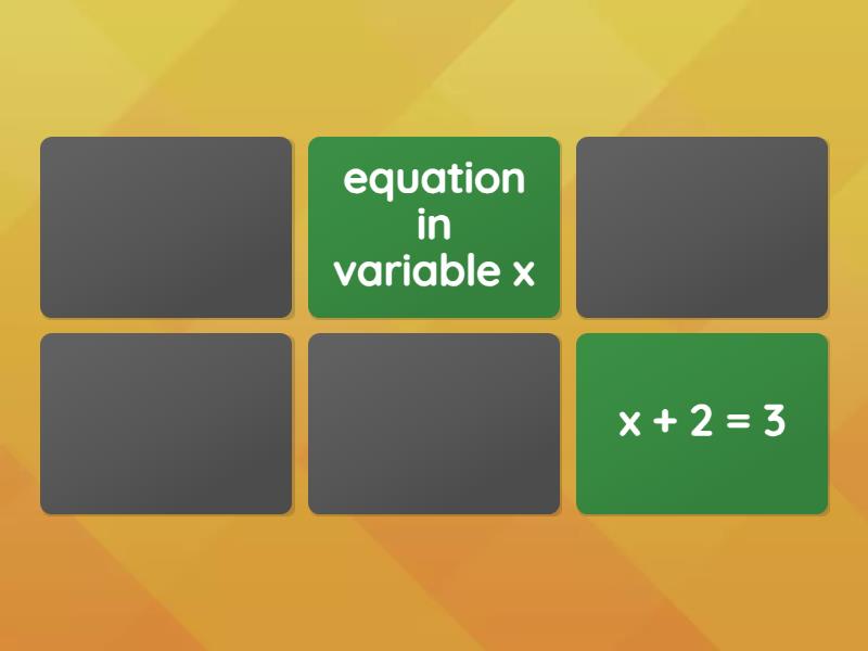 Simple equations: Find expression and equation - Matching pairs