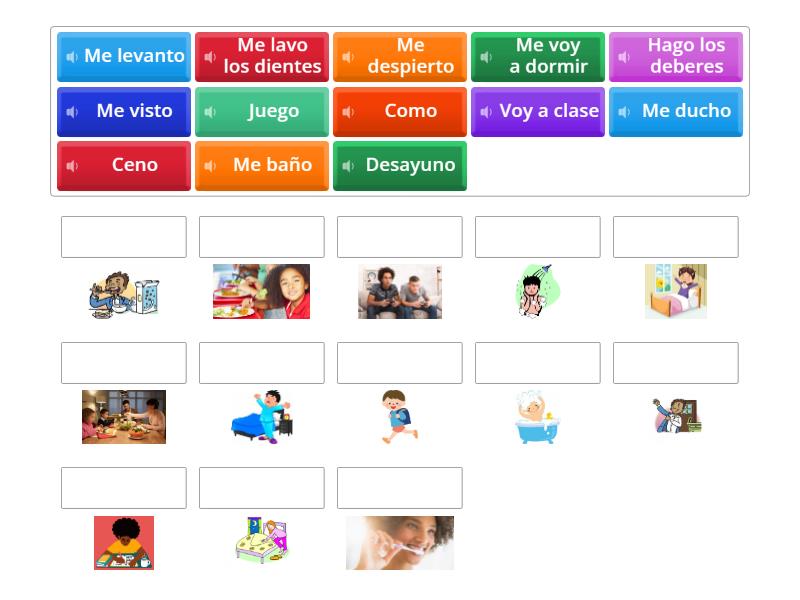 Mi rutina diaria (YO) - Une las parejas