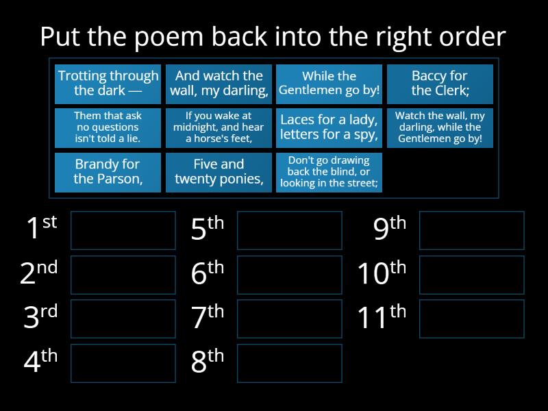 Smuggler's Song by Rudyard Kipling - Rank order