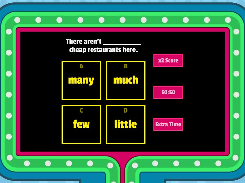 A few, A Little, Much, Many - Gameshow quiz