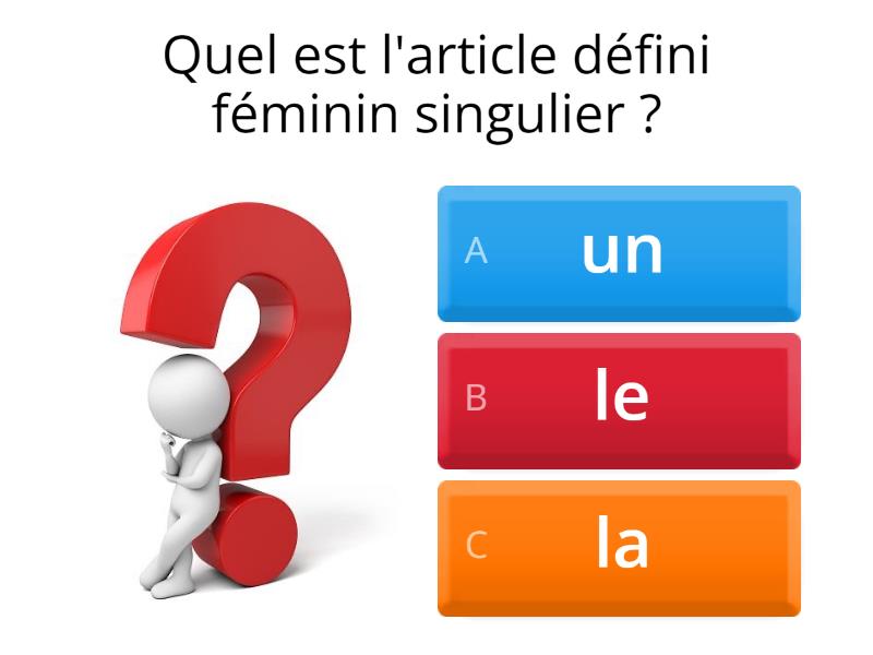 Les articles définis et indéfinis - Quiz