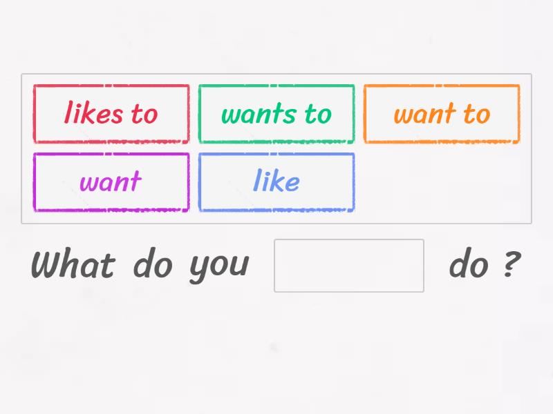 B2 U1 want to/want/like to/like part 2 - Complete the sentence