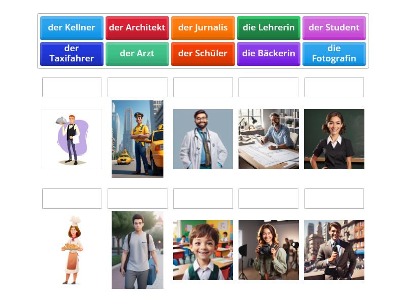 Arbeit und Berufe Spielen - Match up