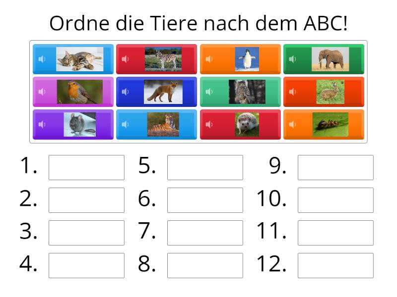 Das ABC der Tiere - Rank order
