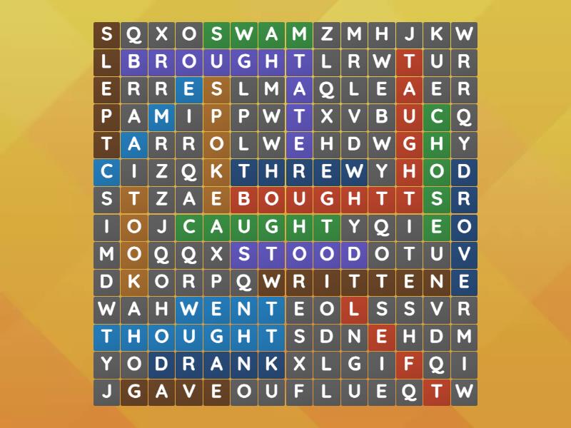 irregular verbs (simple past) - Wordsearch