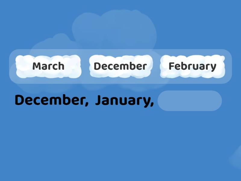 AS3 Unit 10 Months in a row - Complete the sentence