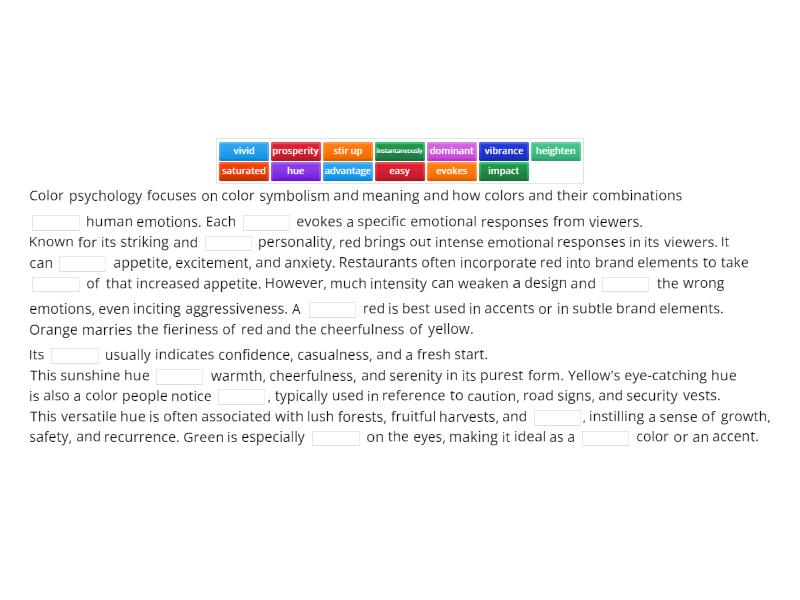 Colour - Complete the sentence