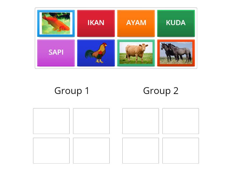 mencocokkan bacaan dengan gambar - Group sort