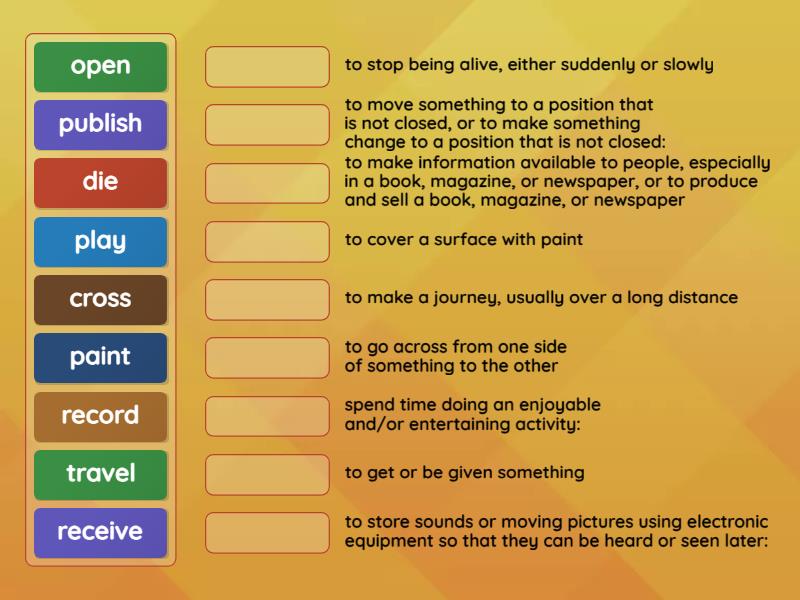 Prepare 2, Unit 6 - Verbs - Match up