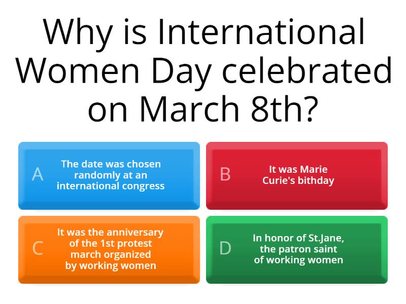 WOMEN'S RIGHTS TIMELINE QUIZ - Test