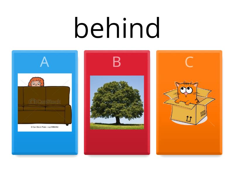 Prepositions of place (behind, opposite, between, in front of, on, in ...