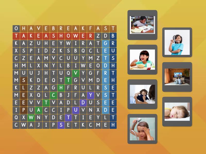 Daily routines - Basic 3 - Wordsearch