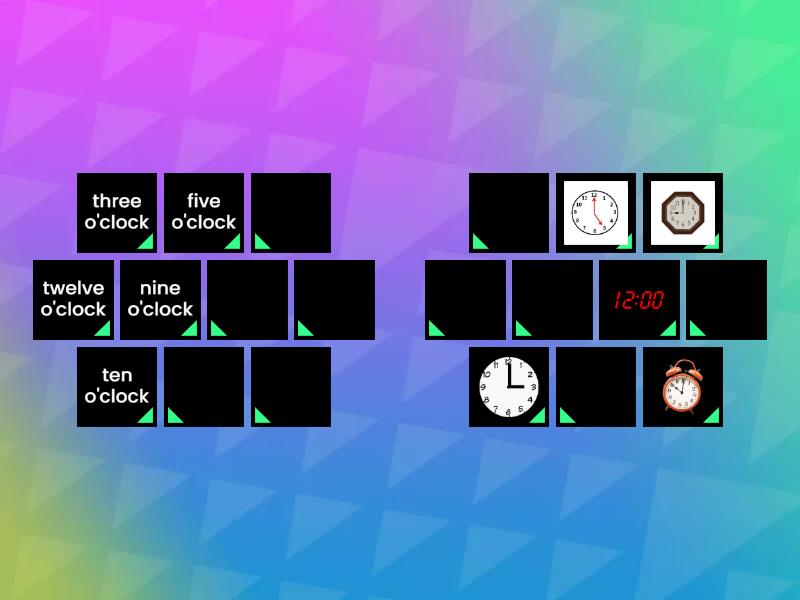 Match the time and numbers - Matching pairs