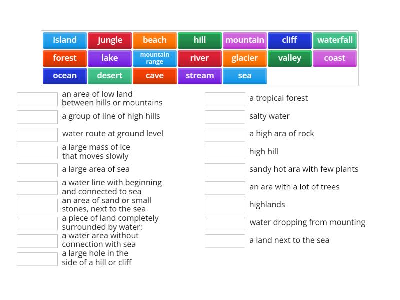 Geographical features - Match up