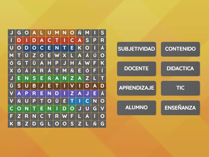 DIDACTICA GENERAL - Sopa de letras