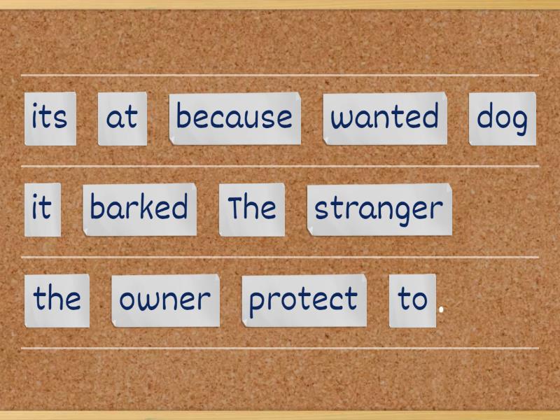 Sentence structure activities - Unjumble