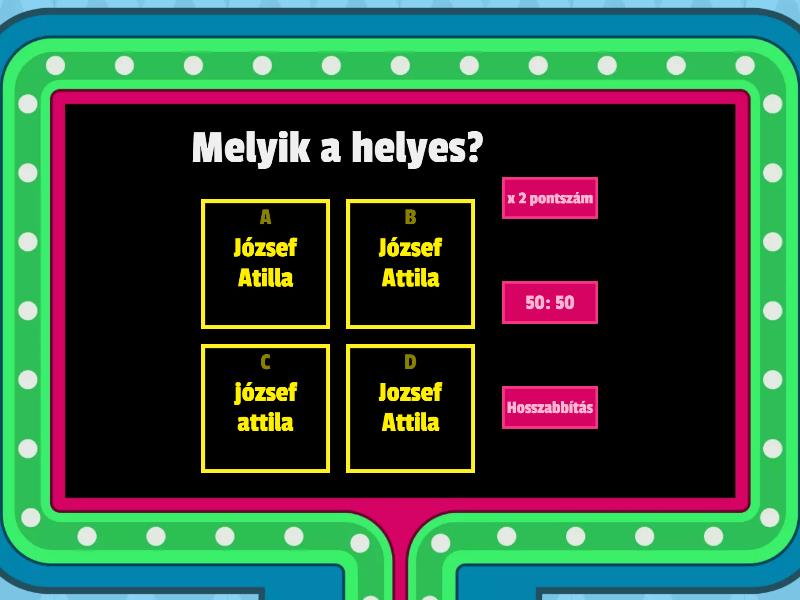 A költészet napja mondatok, szavak helyesírása - Gameshow quiz