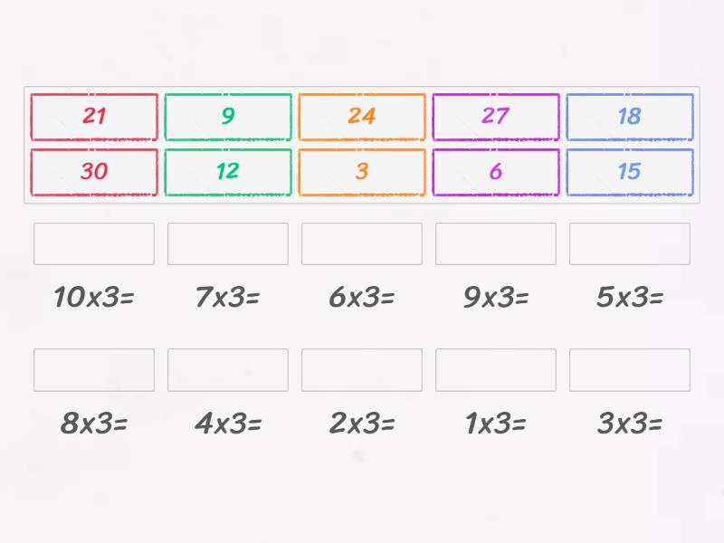 3 Times Table Challenge - Match up