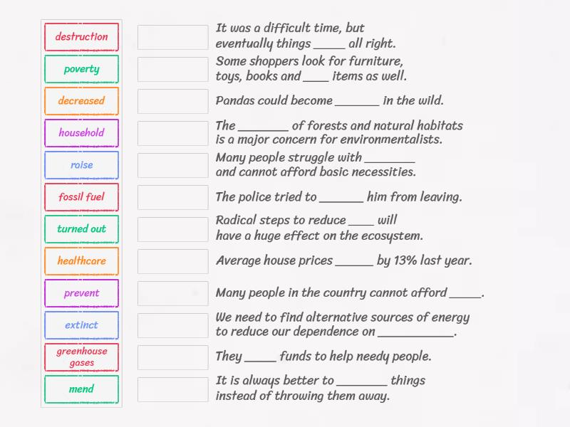Module 5B SB Vocabulary - Match up