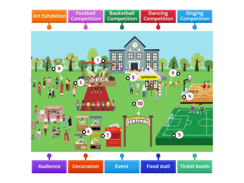 match the school festivals - Labelled diagram
