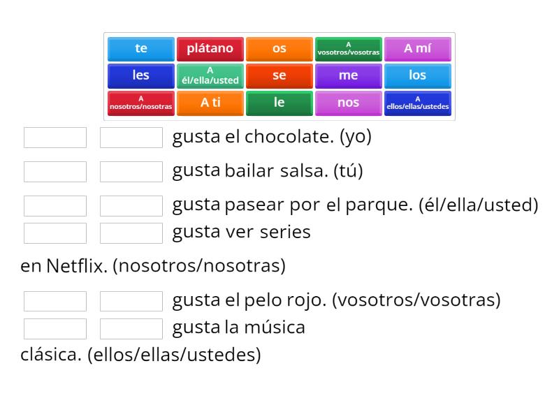 GUSTAR - Complete the sentence