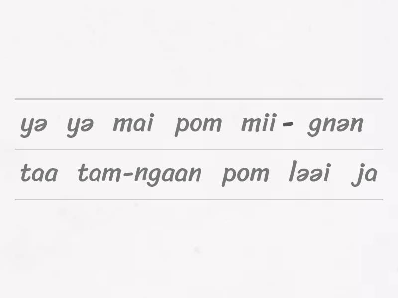 Thai Conjunctions - Unjumble