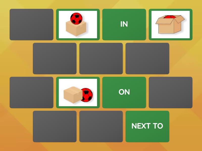 Preposition of place - Matching pairs
