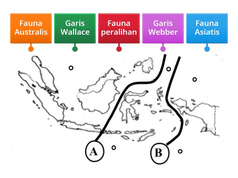 Peta persebaran flora dan fauna - Imagem com legenda
