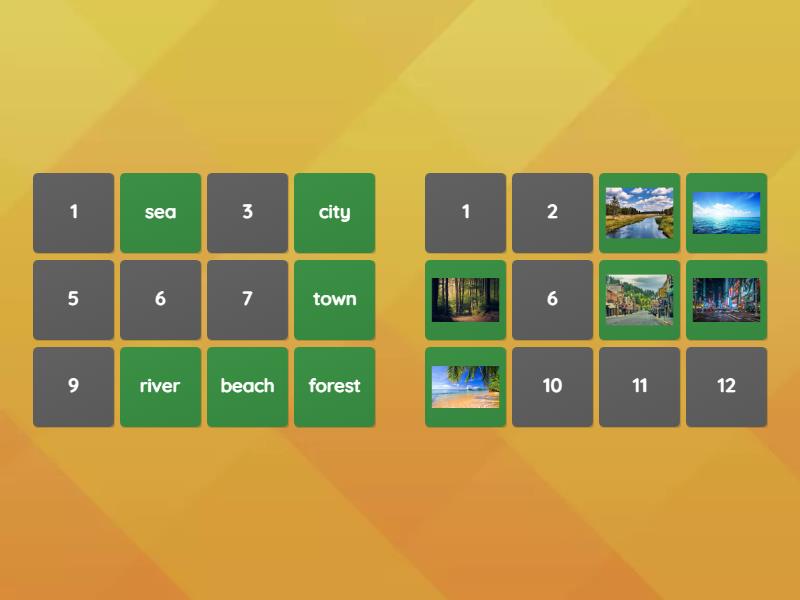 Go Getter 2 - Unit 4 - Geographical features - Matching pairs