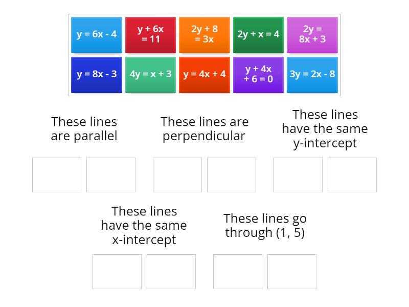 Parallel and Perpendicular Lines - Group sort