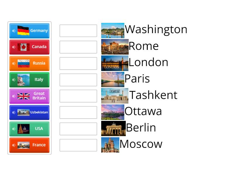 Match the capital cities - Match up