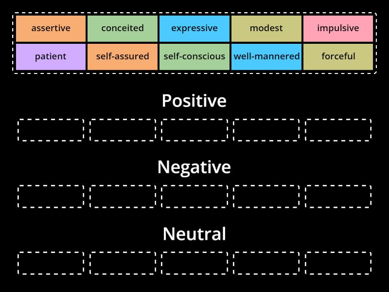 THK 5, Unit 8 - Vocabulary for Personality (2) - Group sort