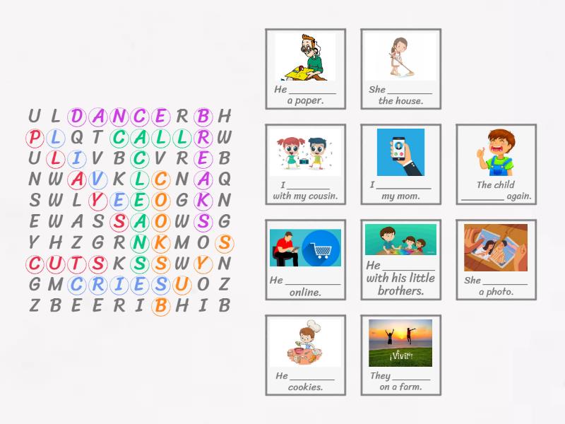 Word search -SIMPLE PRESENT - Wordsearch