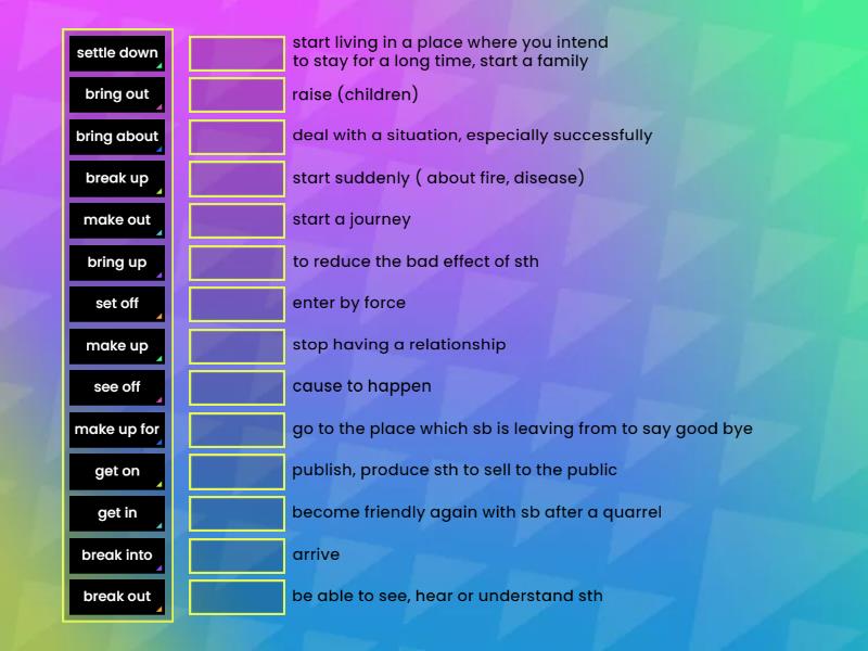 Phrasal verbs (B2) - Match up