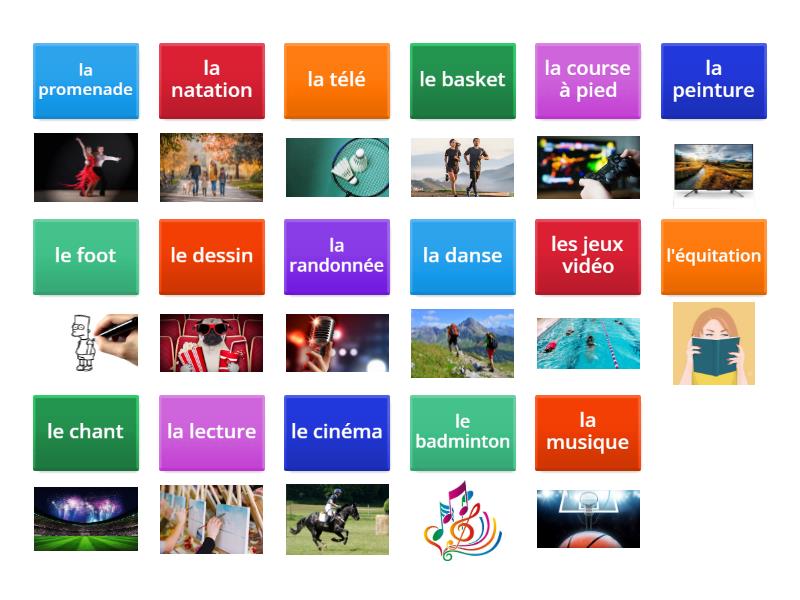 Les loisirs A1 - Unscramble