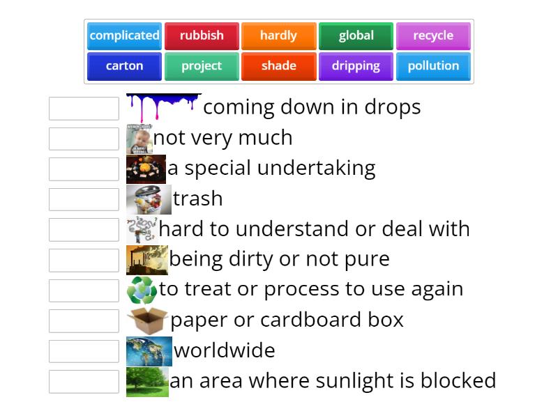 Judy Moody Save the World Vocab - Match up