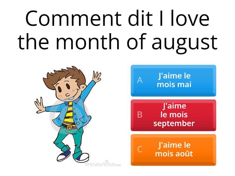 Les phrases avec les mois de l'année - Quiz