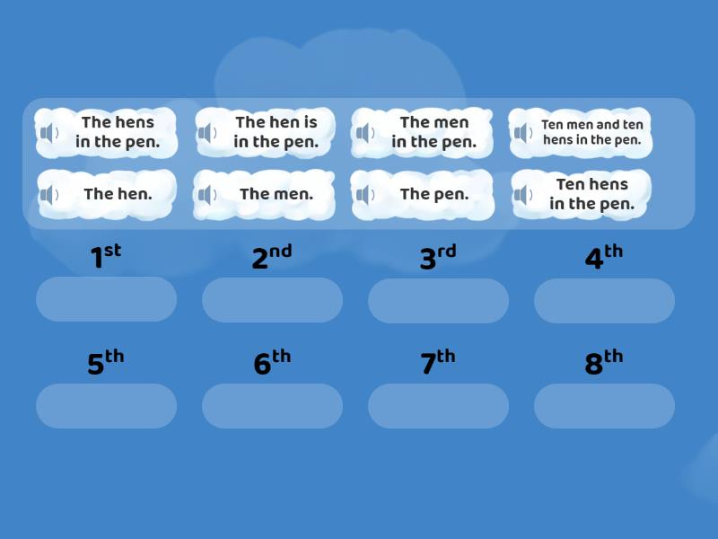 Story 6 The hen in a pen - Rank order