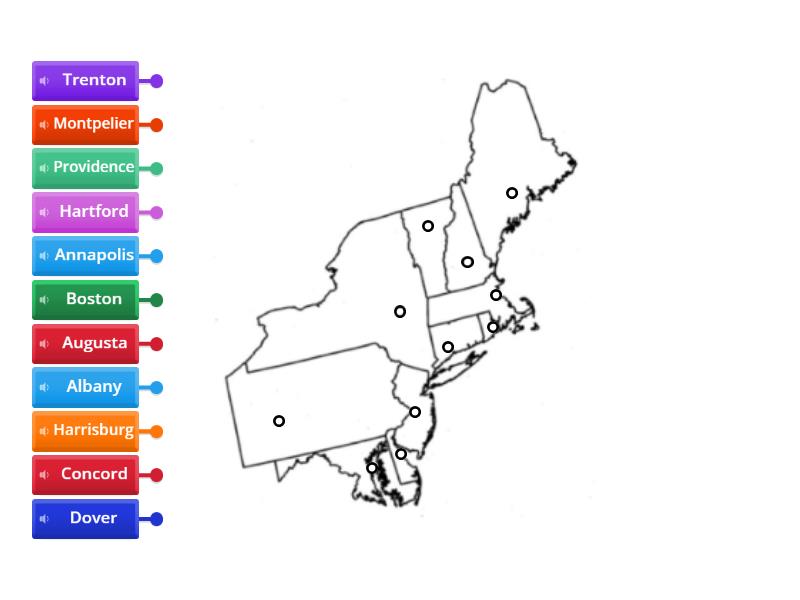Northeast Region - Capitals - Labelled diagram